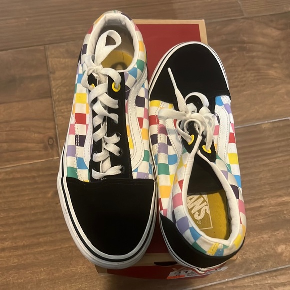 Shoes | Rainbow Checkerboard Vans For 55 | Poshmark